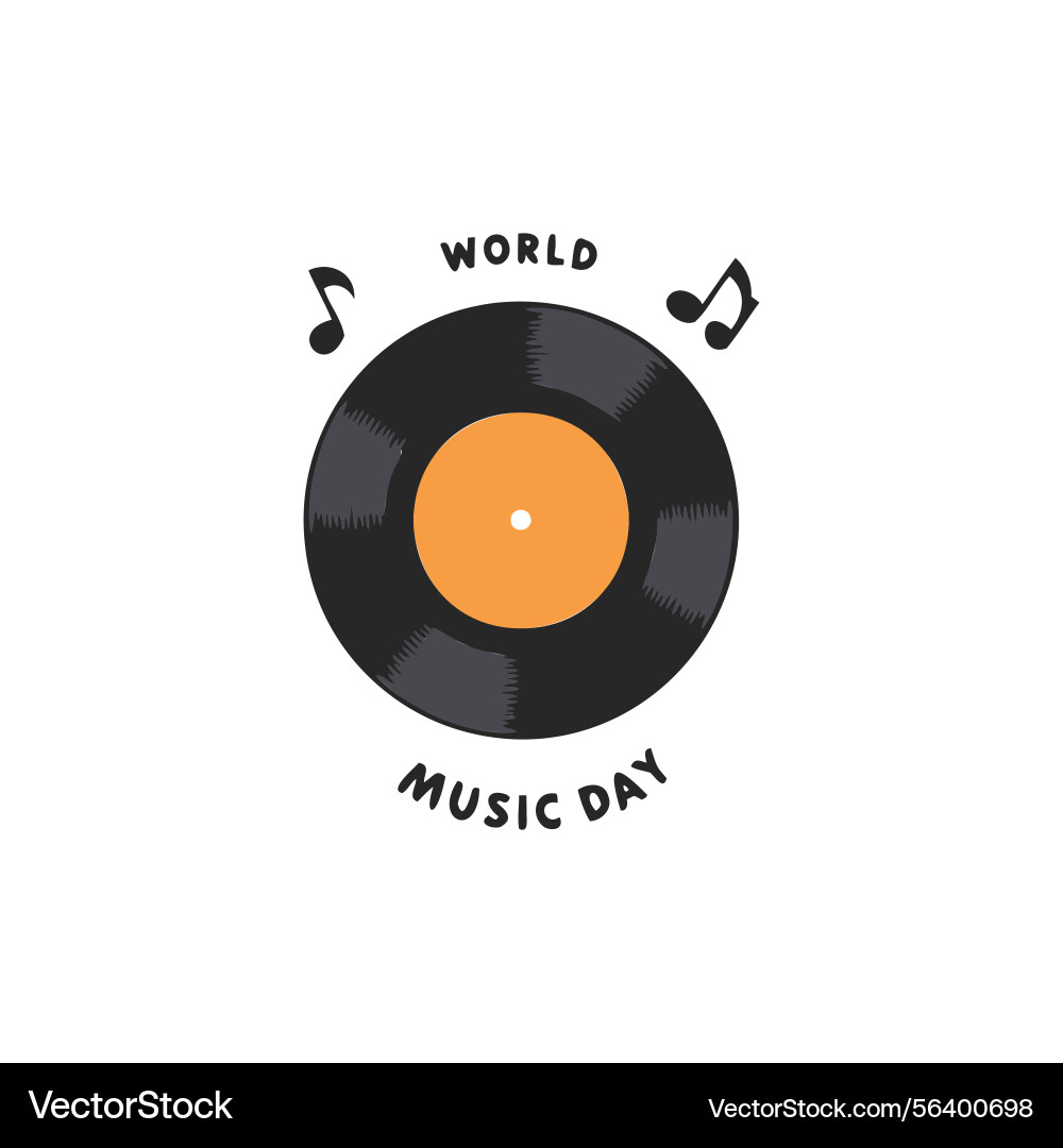 World music day logo Royalty Free Vector Image