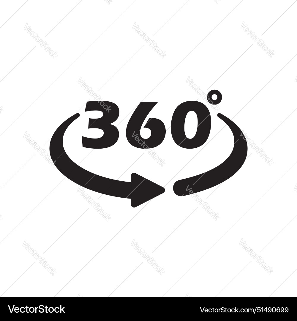 360 degrees icon in flat style rotate symbol Vector Image