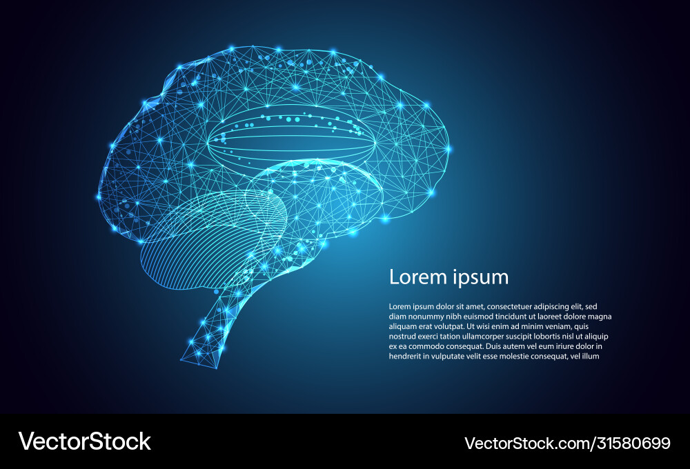 Abstract technology futuristic concept brain Vector Image