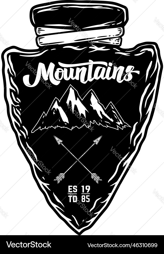 Arrowhead Camping Emblem Royalty Free Vector Image