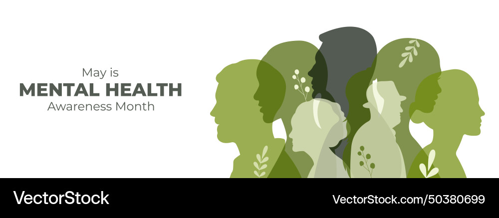 Banner about mental health57 Royalty Free Vector Image