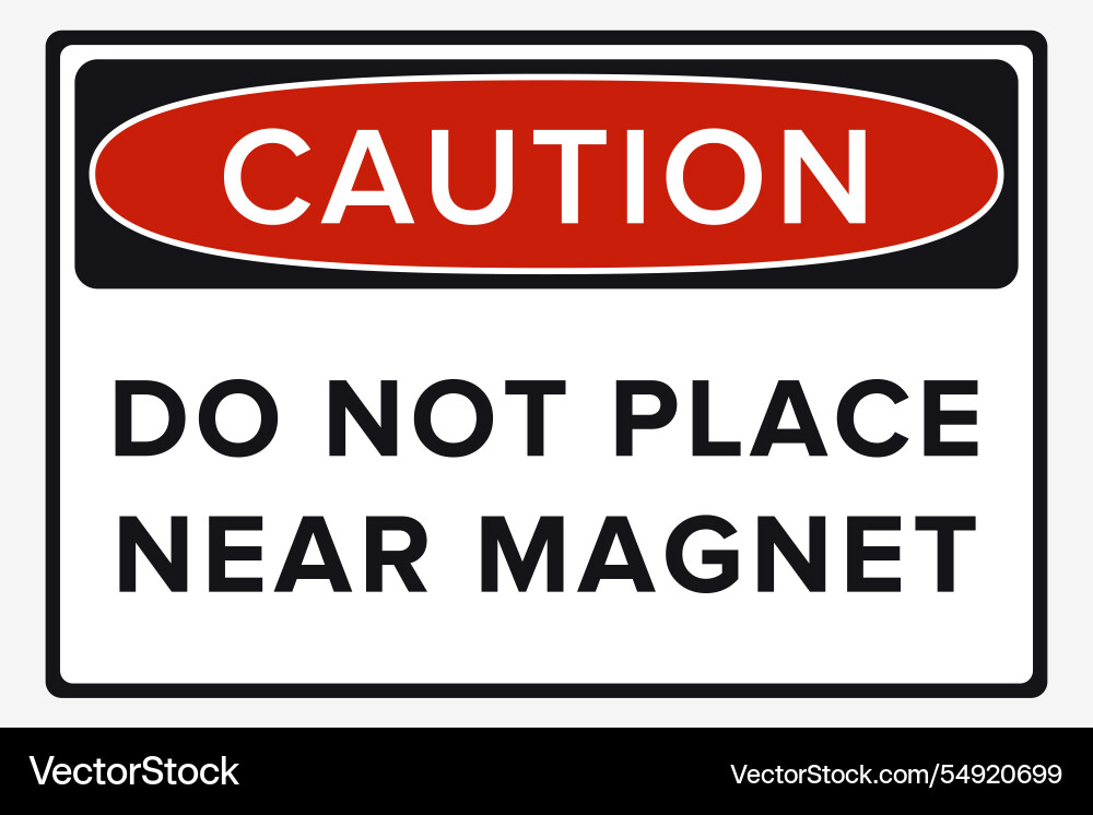 Do not place near magnet packaging symbol sign Vector Image