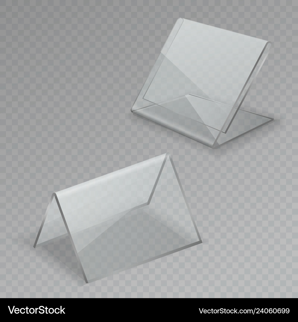 Glass table display office blank transparent Vector Image