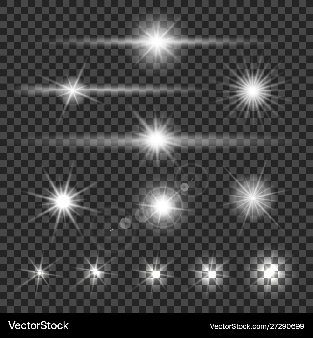 Glow Flare Light Effects Set Royalty Free Vector Image