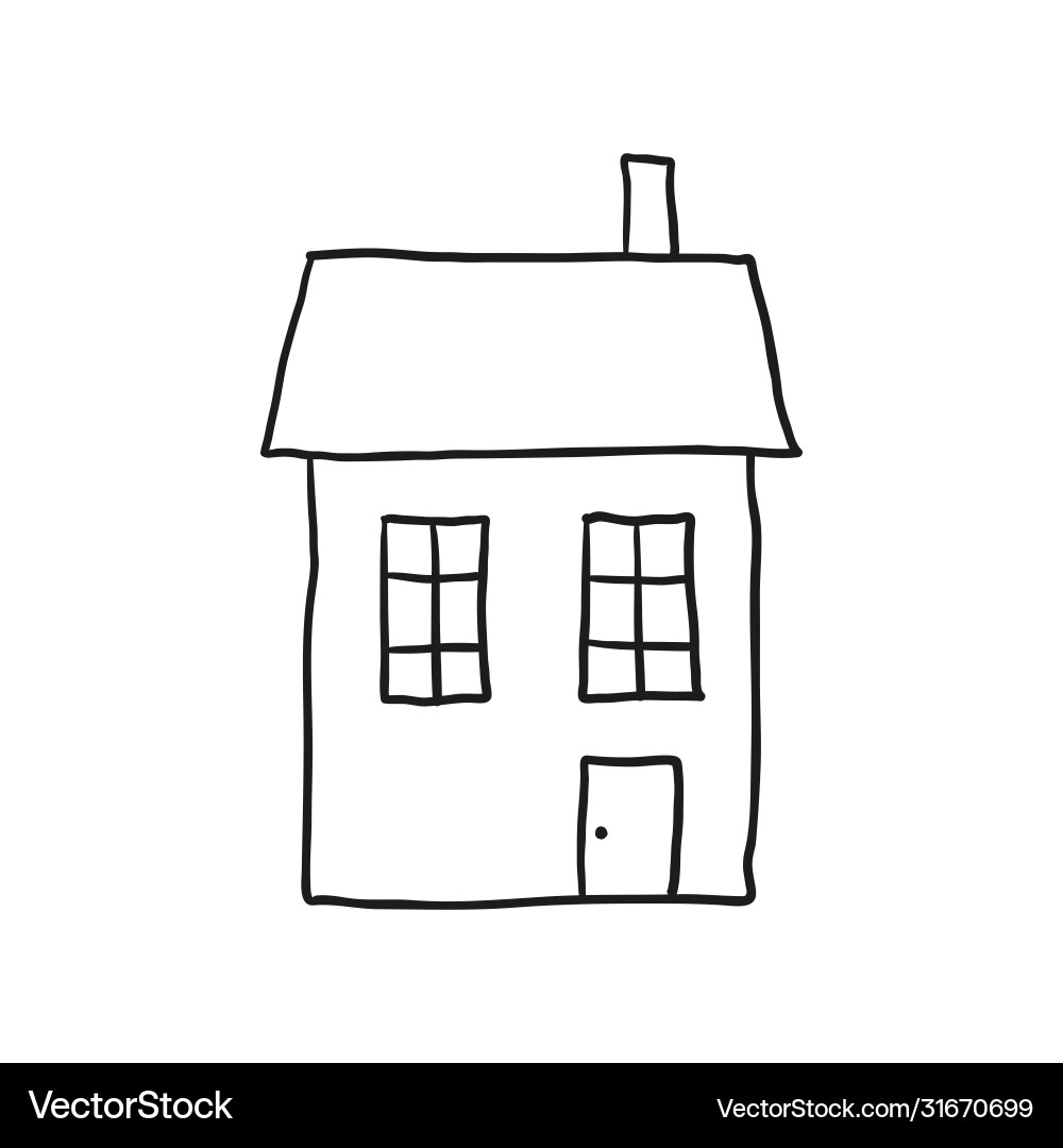 Hand drawn house Royalty Free Vector Image - VectorStock