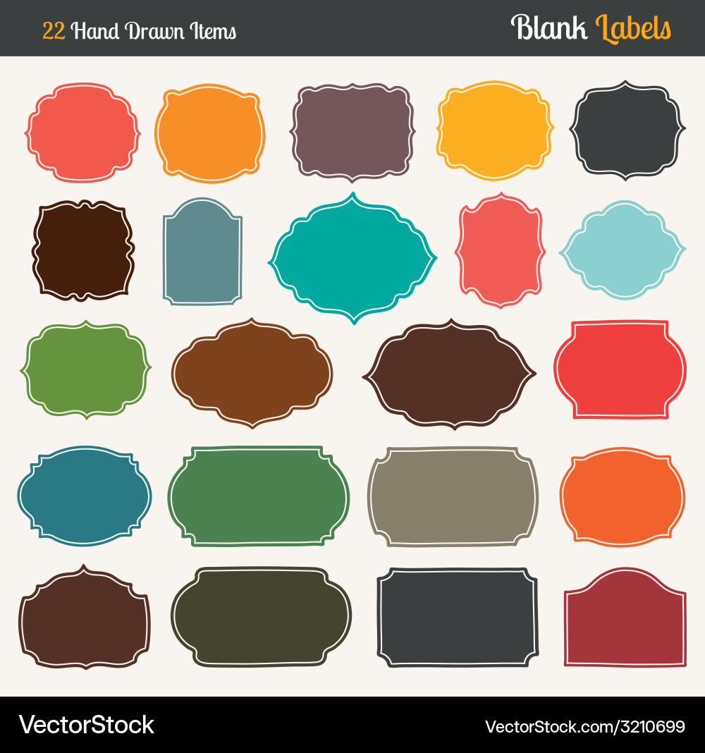 Hand drawn labels pack Royalty Free Vector Image