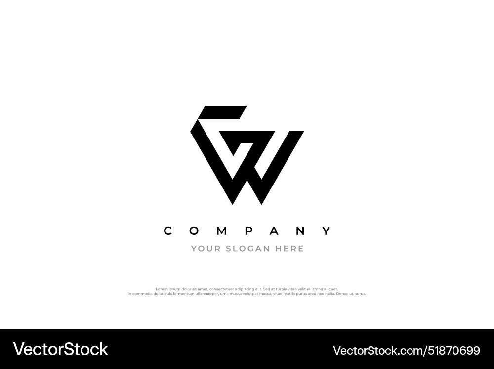 Initial letter gw logo design Royalty Free Vector Image