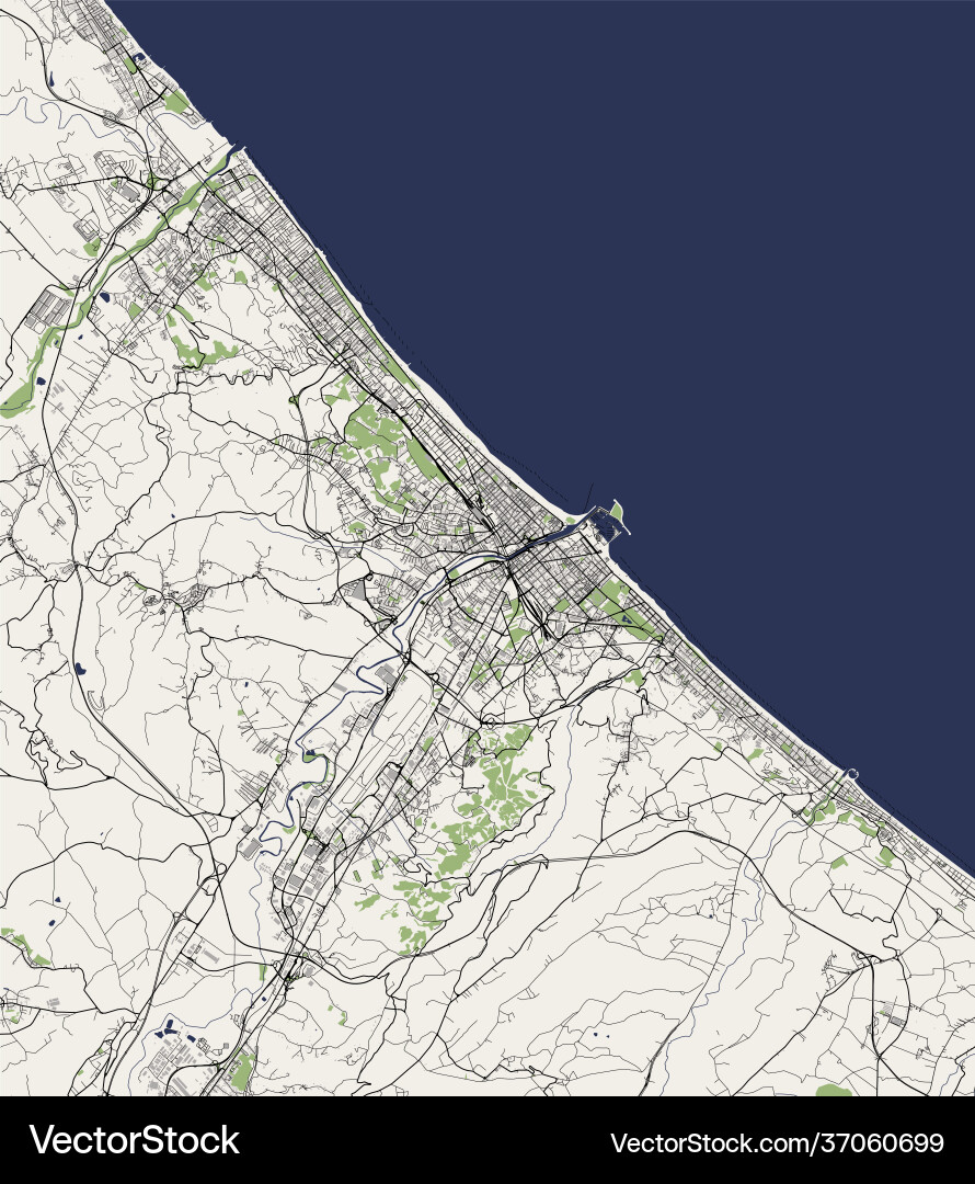 Map city pescara abruzzo italy Royalty Free Vector Image