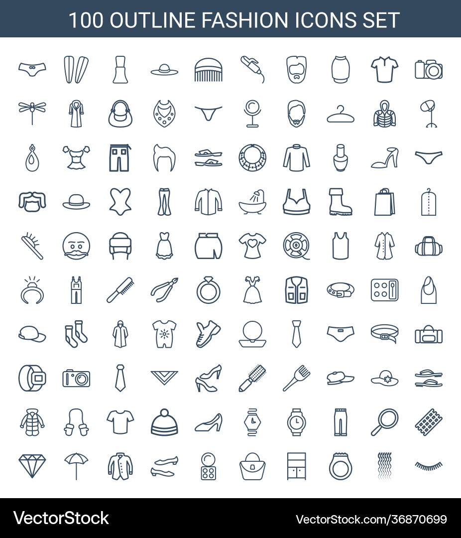 Mode Icons Lizenzfreies Vektorbild - VectorStock