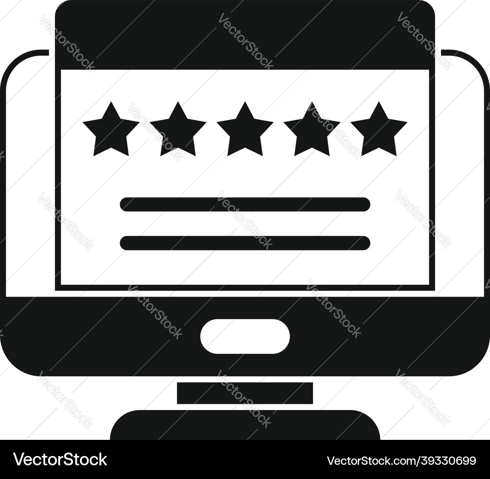 Monitor review icon simple online product Vector Image