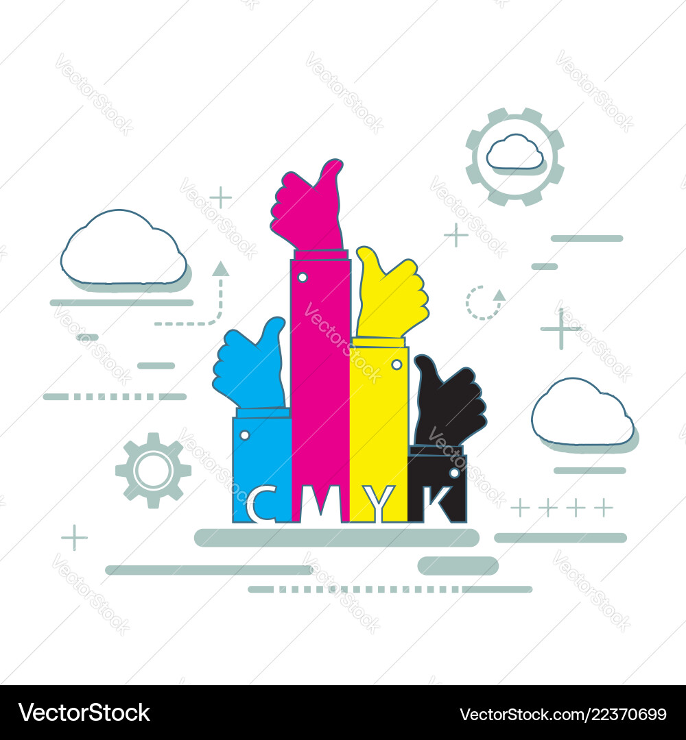 Paint cmyk for inkjet printer Royalty Free Vector Image