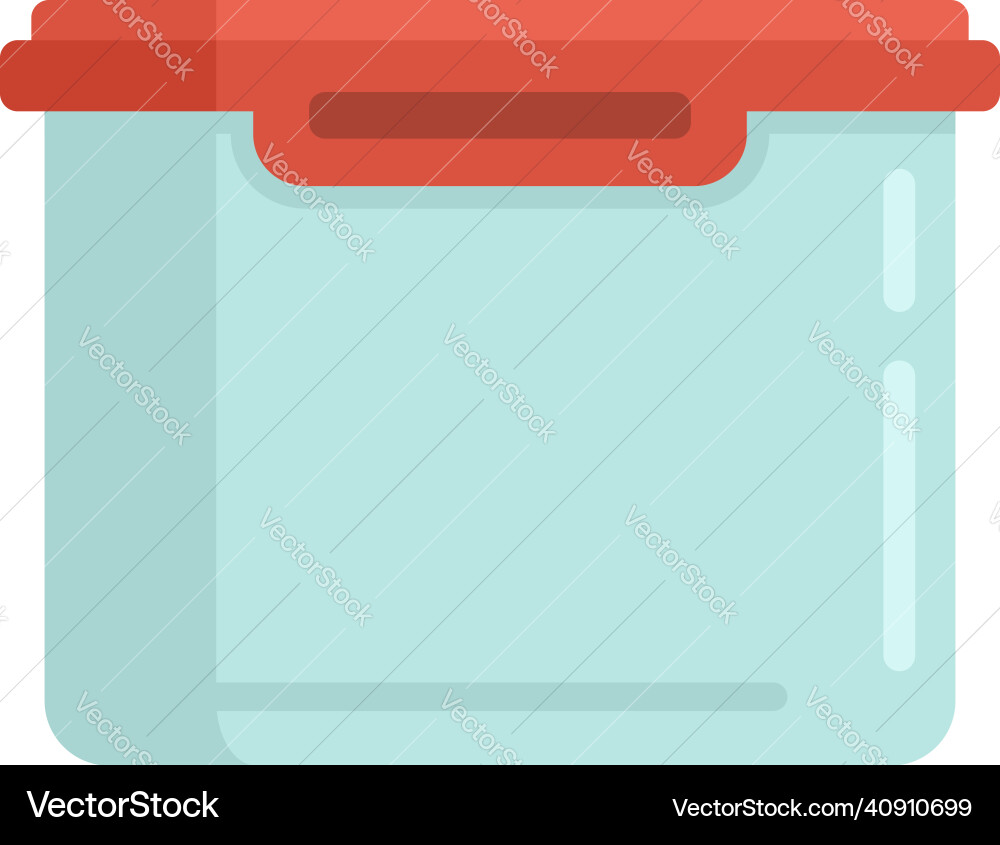 Plastic food storage icon flat isolated Royalty Free Vector
