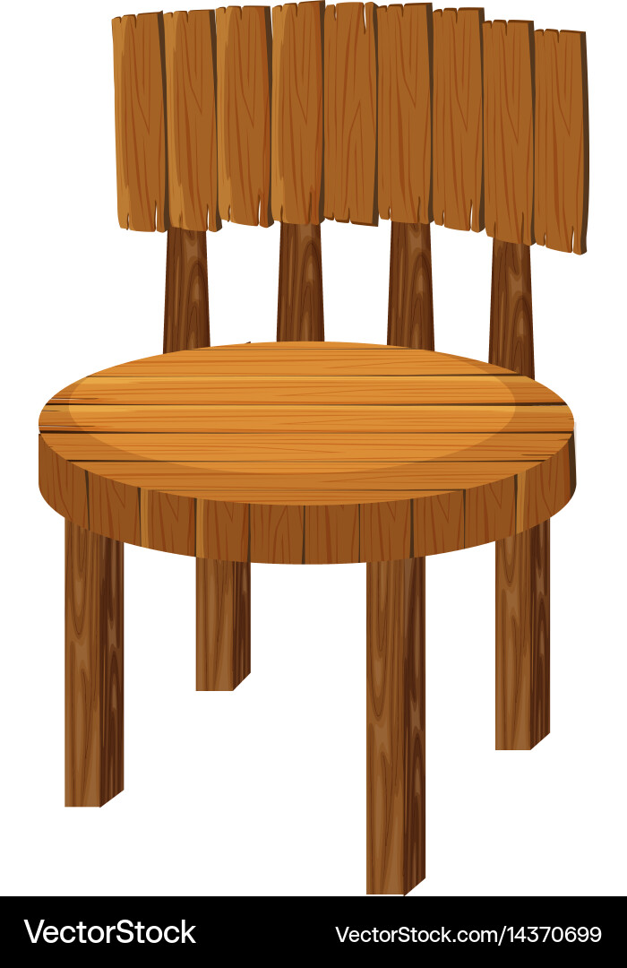 Round wooden chair on white Royalty Free Vector Image
