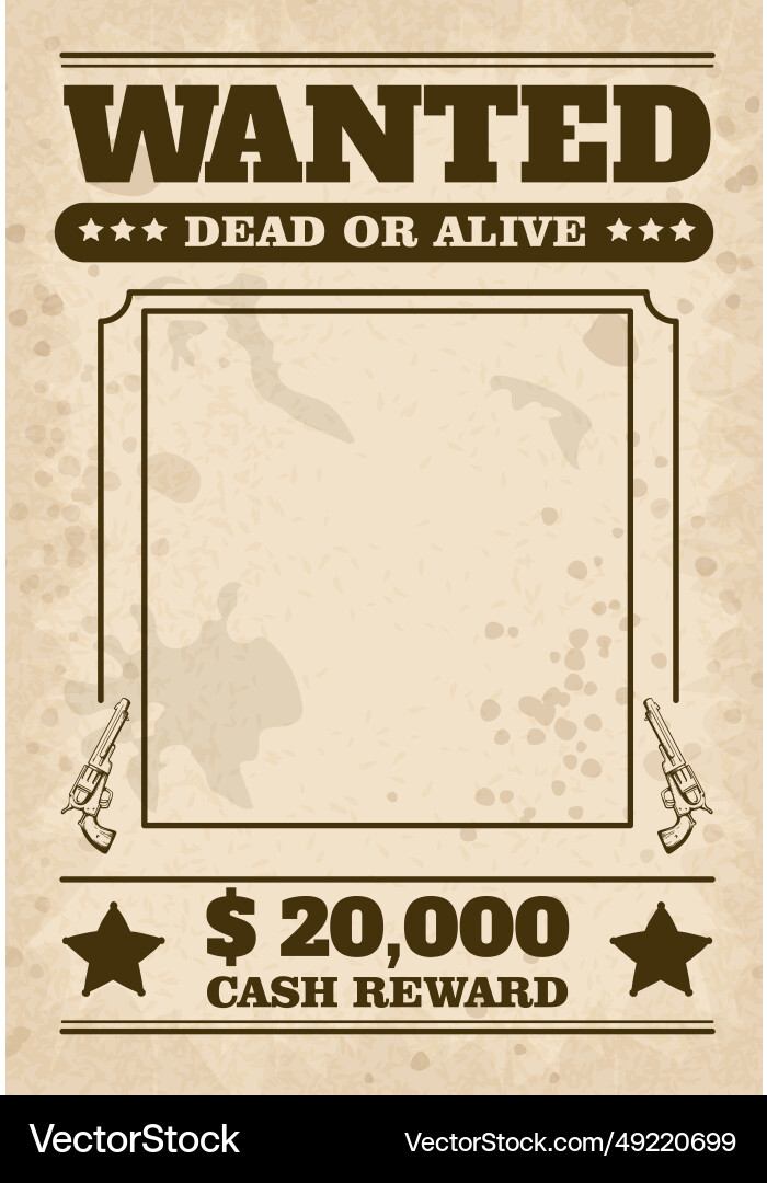 Vintage western banner wanted poster Royalty Free Vector