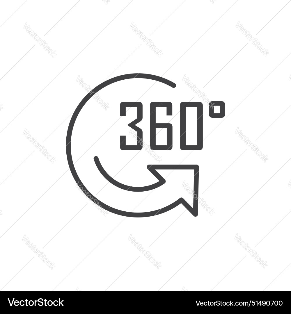 360 degrees icon in flat style rotate symbol Vector Image