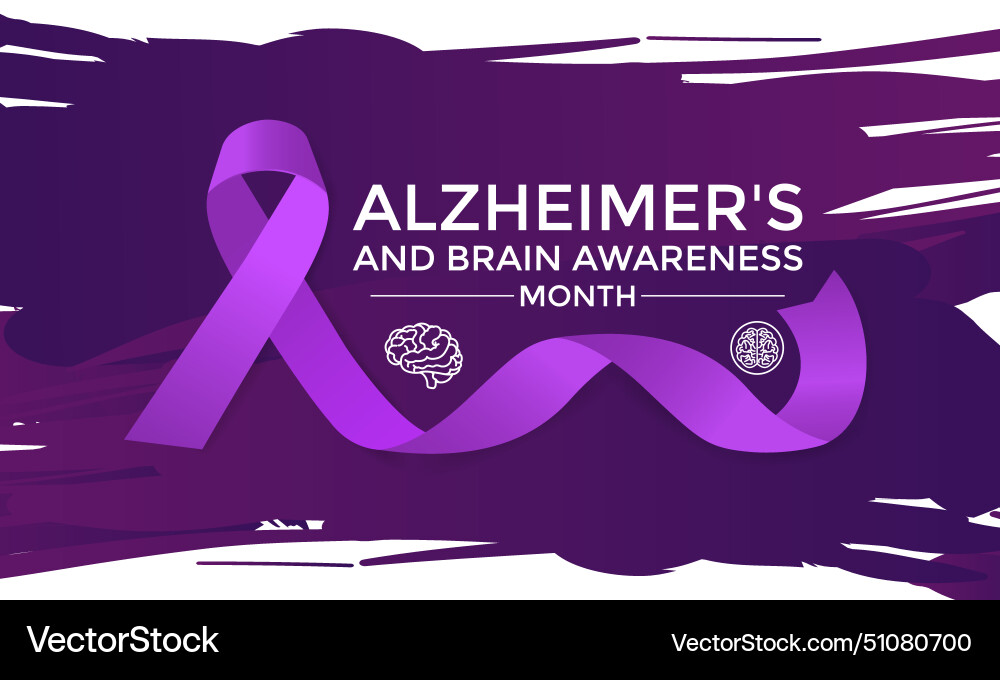 Alzheimers and brain awareness month Royalty Free Vector