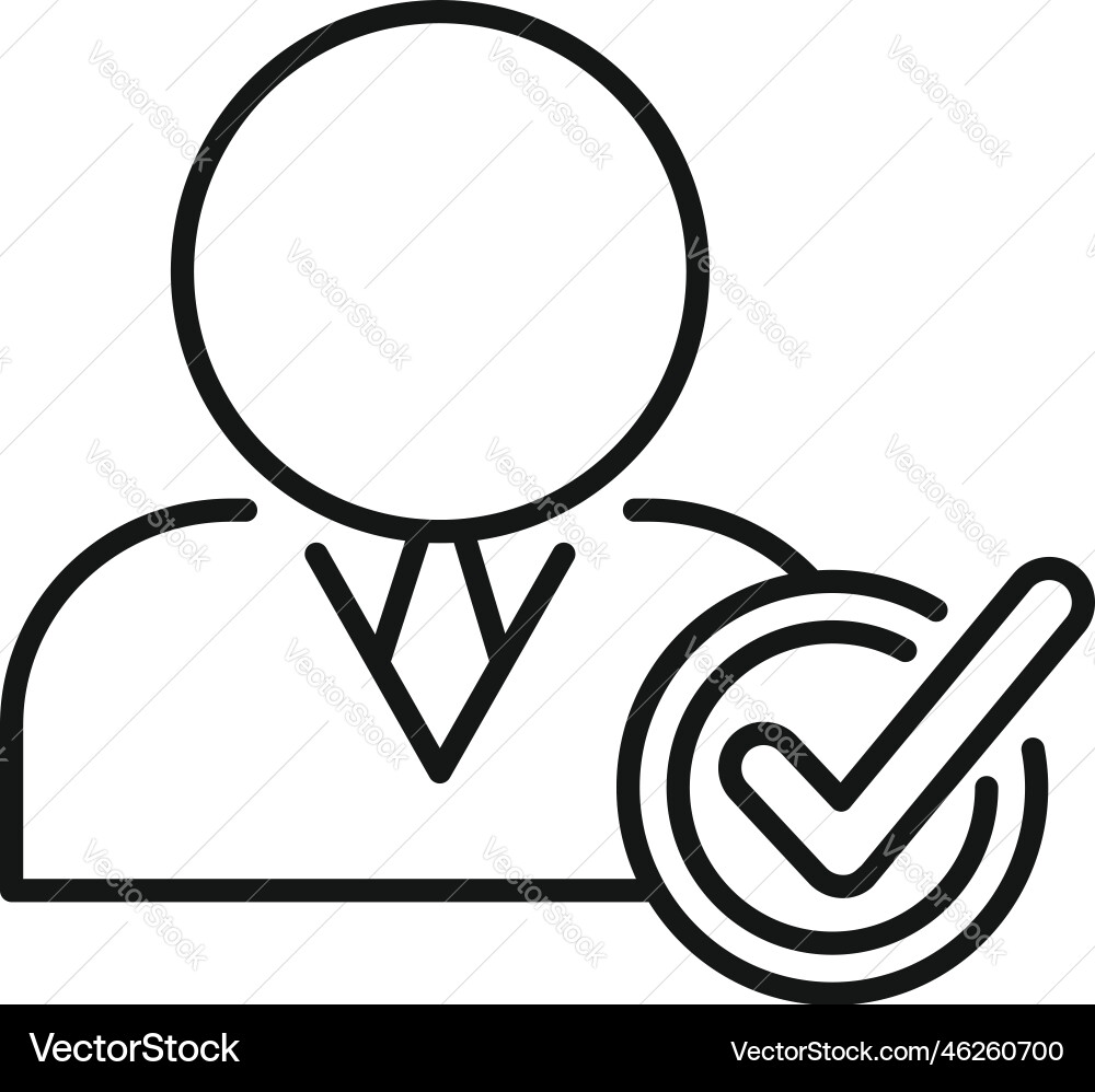 Approved manager icon outline human person Vector Image