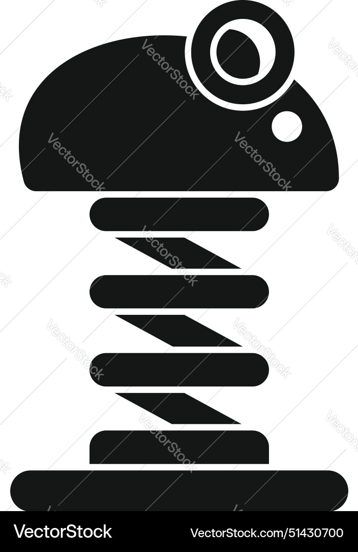 Black icon of a springpowered bouncy hat Vector Image