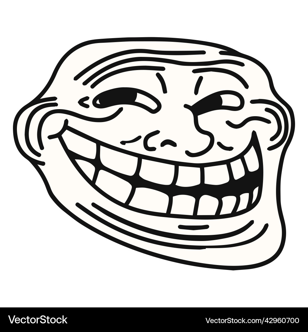 Coolface Trollface Meme High Quality Royalty Free Vector