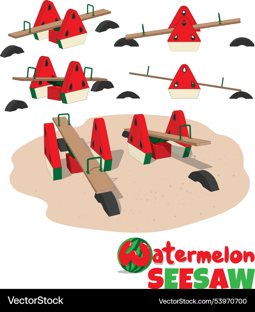 Dangoh watermelon seesaw Royalty Free Vector Image
