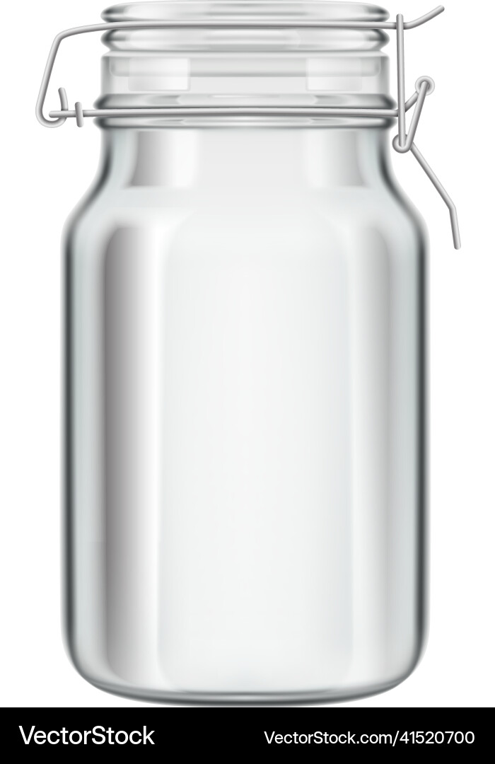 Glass jar realistic composition Royalty Free Vector Image