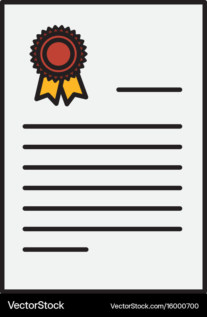 Graduation certificate isolated icon Royalty Free Vector