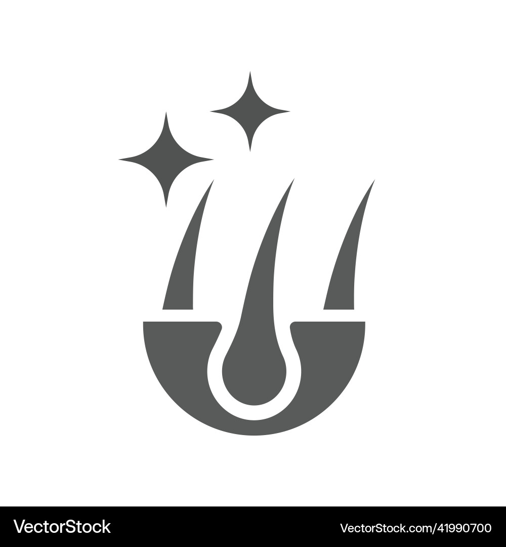 Healthy strong hair icon Royalty Free Vector Image