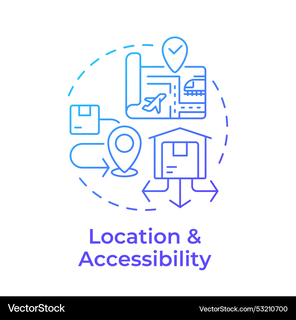 Location and accessibility blue gradient concept Vector Image