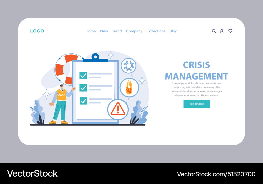Management and support concept flat Royalty Free Vector