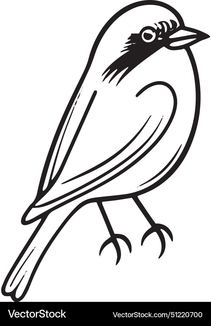 Monochrome bird isolated Royalty Free Vector Image