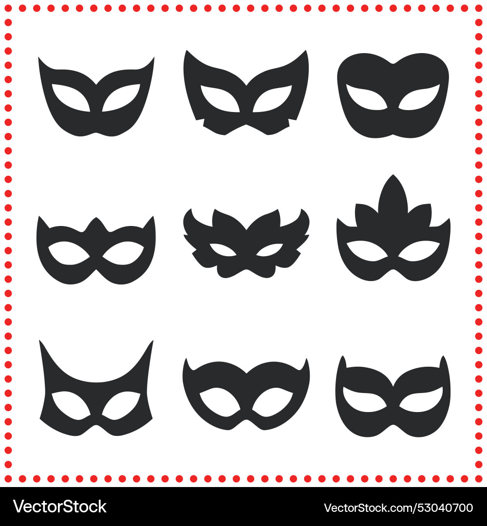 Playful masquerade mask silhouette for fun Vector Image