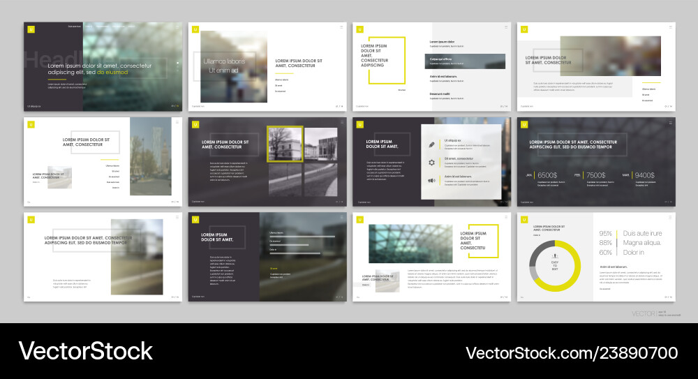 Red Presentation Templates Royalty Free Vector Image