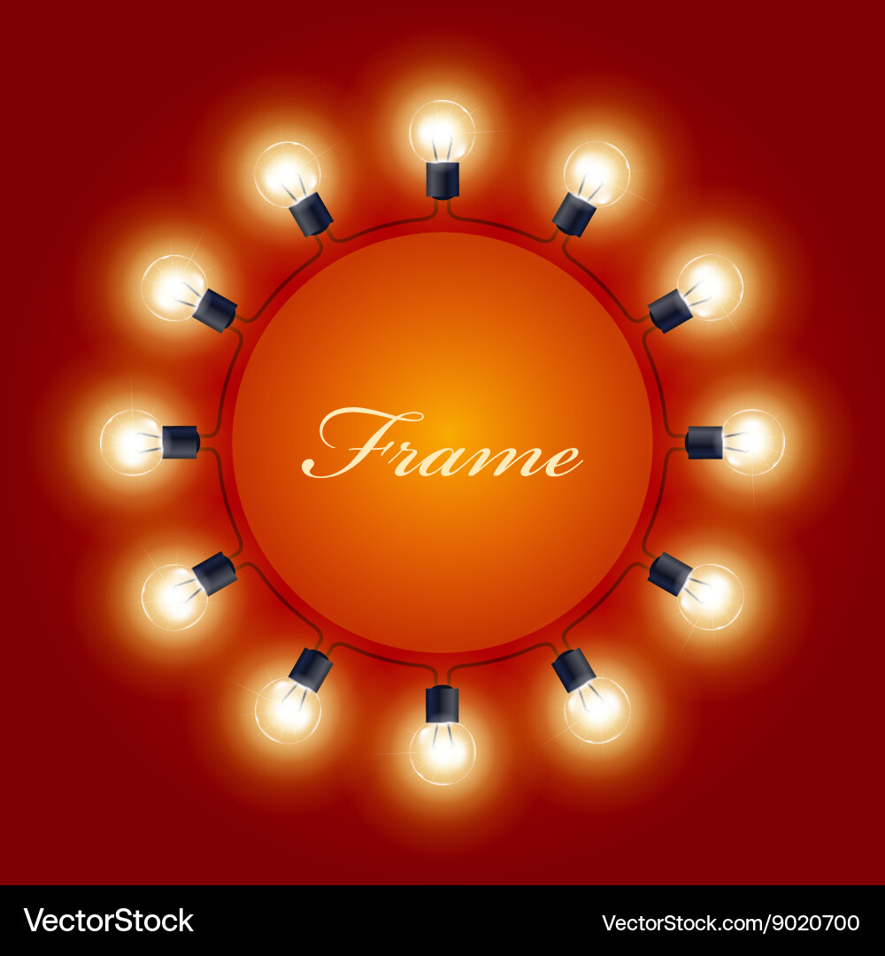 Round Light Bulb Frame Royalty Free Vector Image