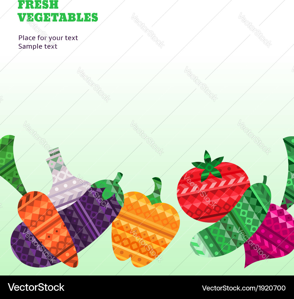 Vegetables fresh horizontal Royalty Free Vector Image