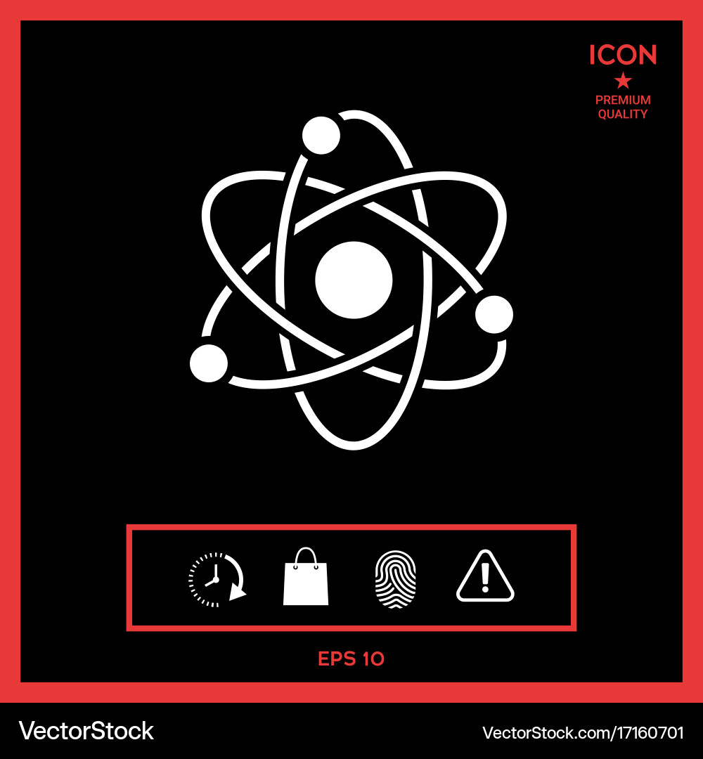 Atom symbol - science icon Royalty Free Vector Image