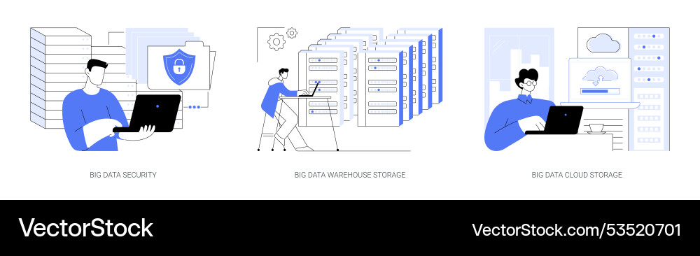 Big data storage isolated cartoon Royalty Free Vector Image
