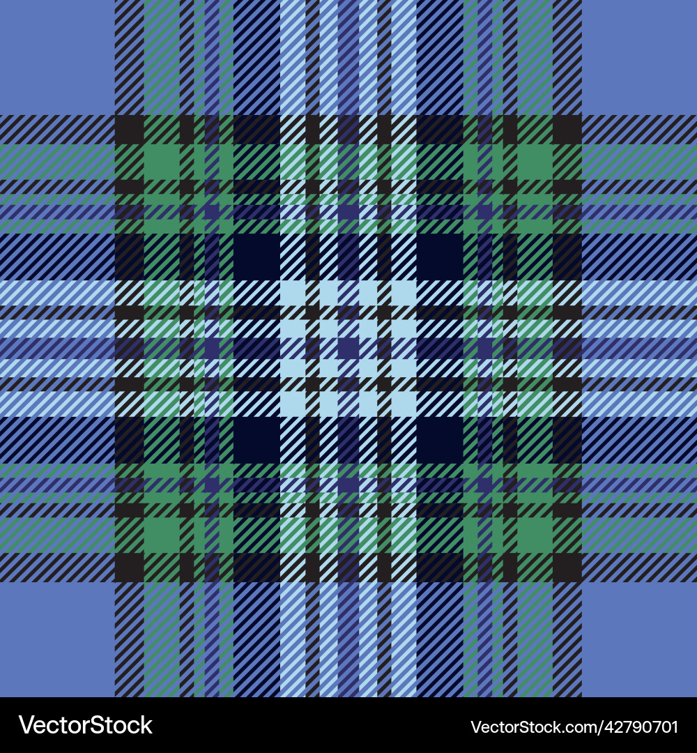 Blue Green Tartan Fabric Swatch Royalty Free Vector Image