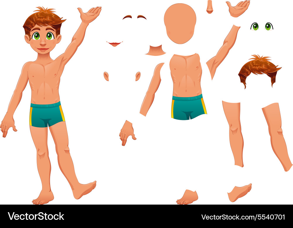 Cartoon Human Body Parts Royalty Free Vector Image