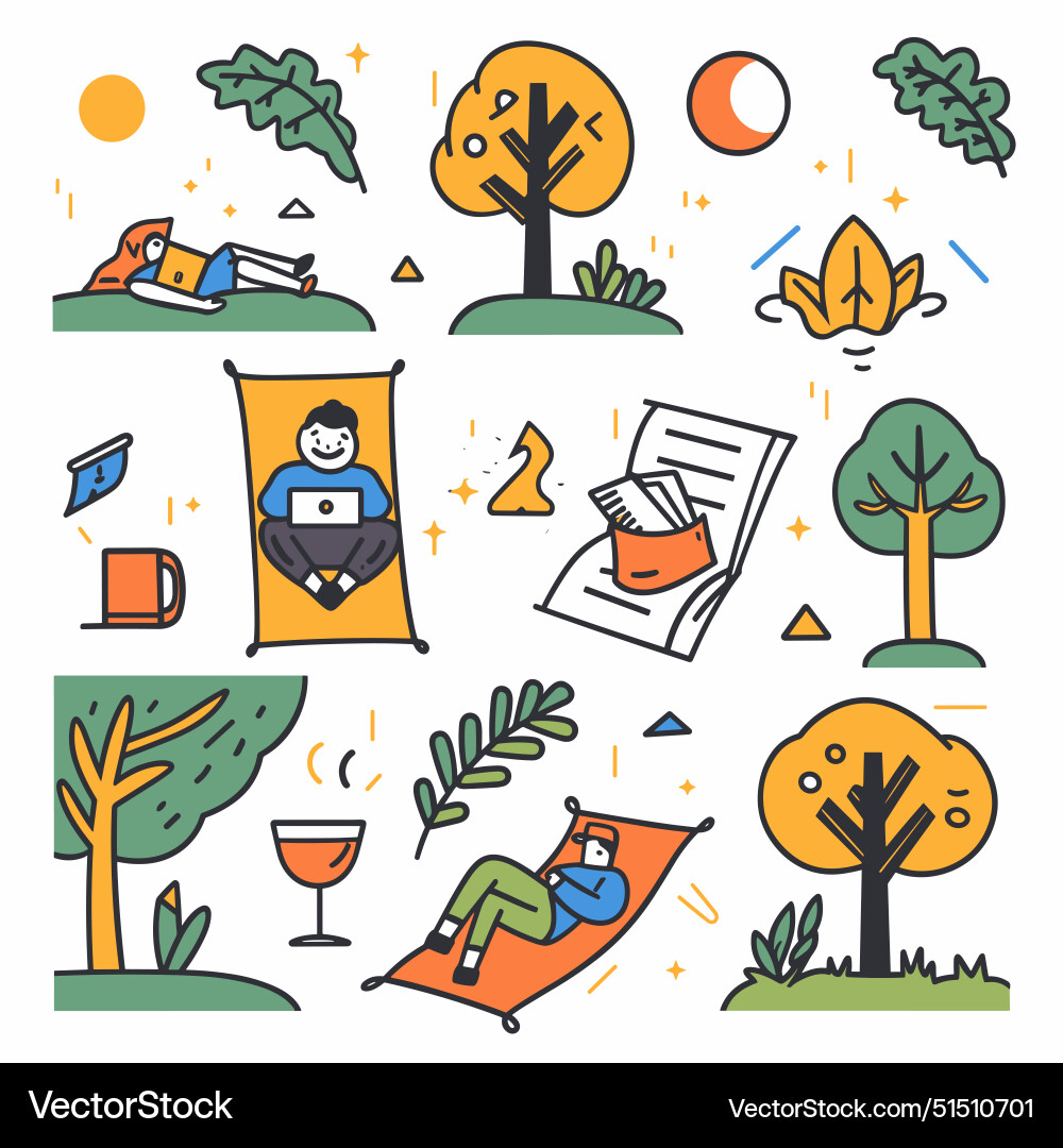 Colorful people engaging Royalty Free Vector Image