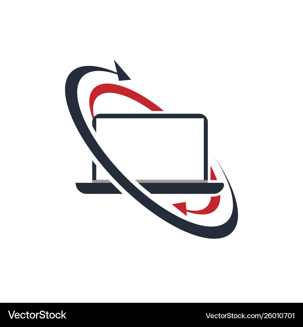 Computer retail and repair logo Royalty Free Vector Image