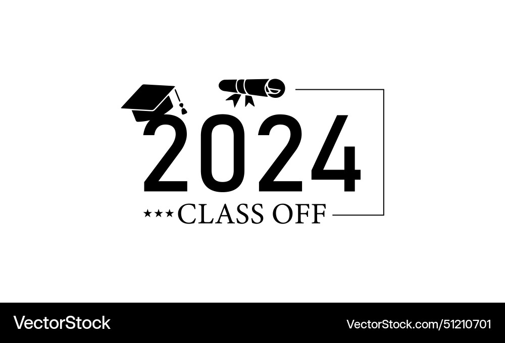 Creative design for the class of 2024 text Vector Image