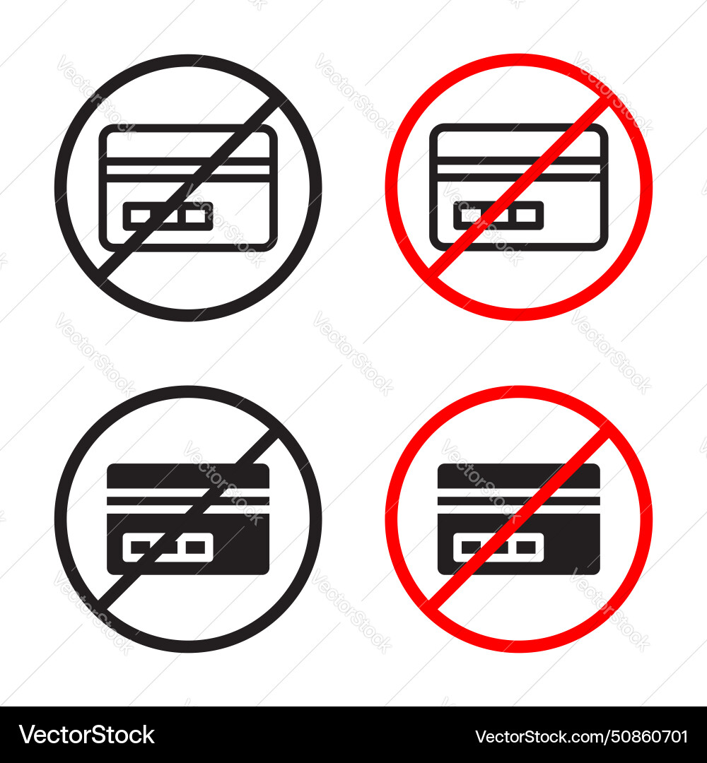 Credit card with prohibition sign no debit Vector Image