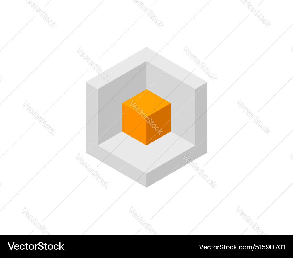 Cube logo geometric design box logotype company Vector Image