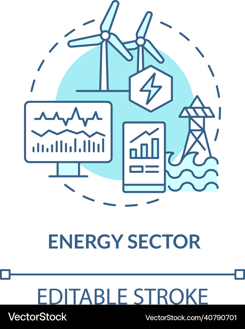 Energy sector turquoise concept icon Royalty Free Vector