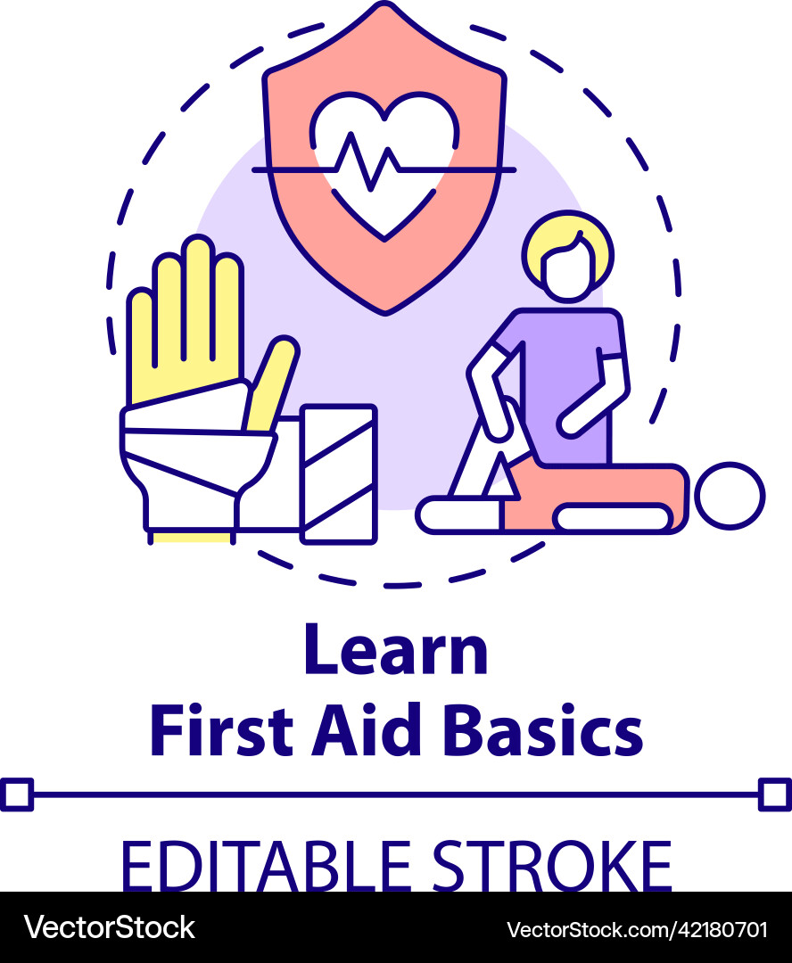 First Aid Basics Icon - Medical Concept Royalty Free Vector