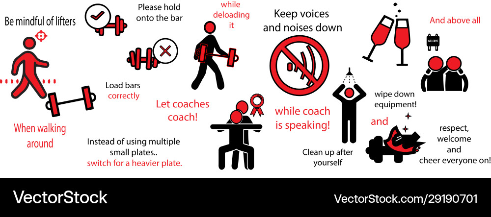 Gym rules Royalty Free Vector Image - VectorStock