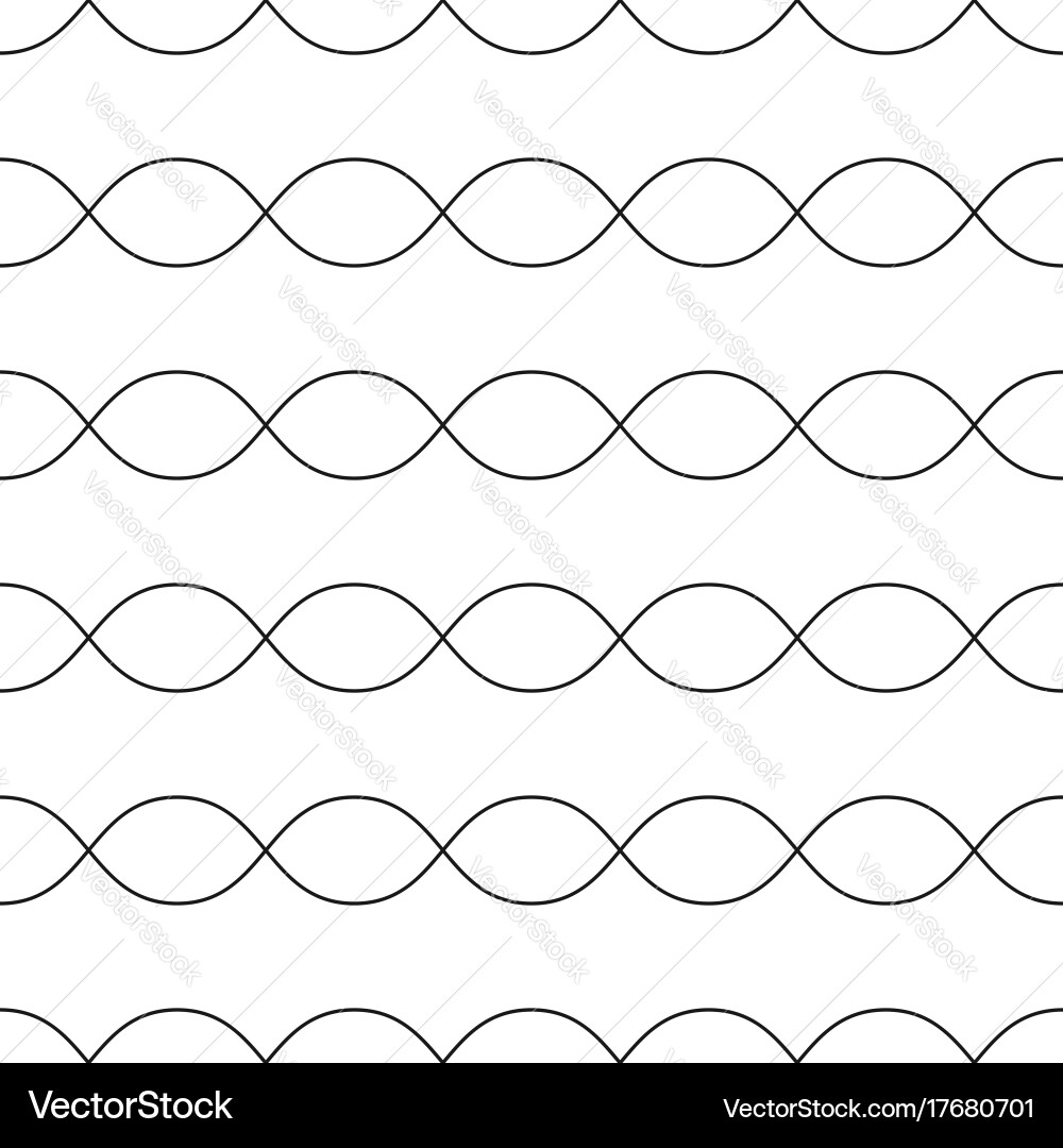 Horizontal wavy lines waves chains dna Royalty Free Vector