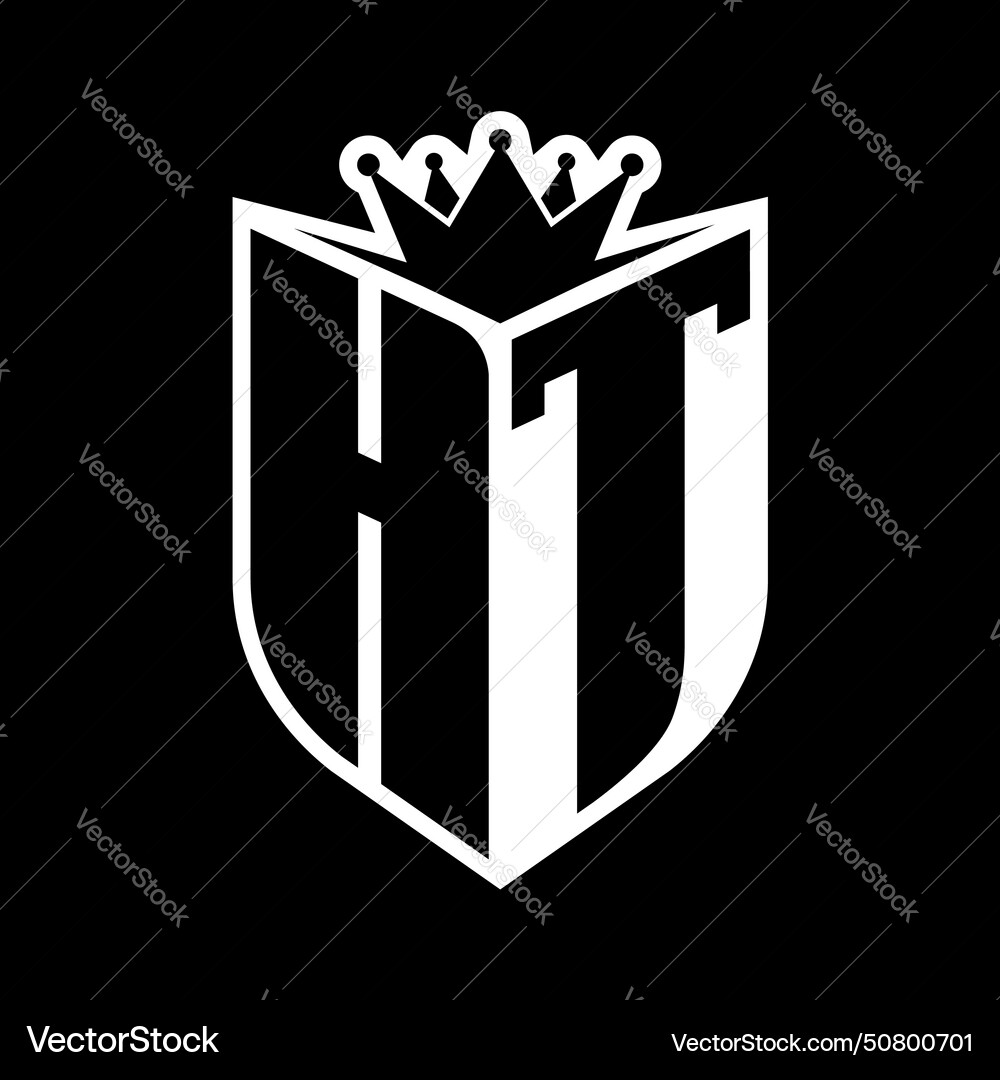 Ht letter bold monogram with shield shape Vector Image