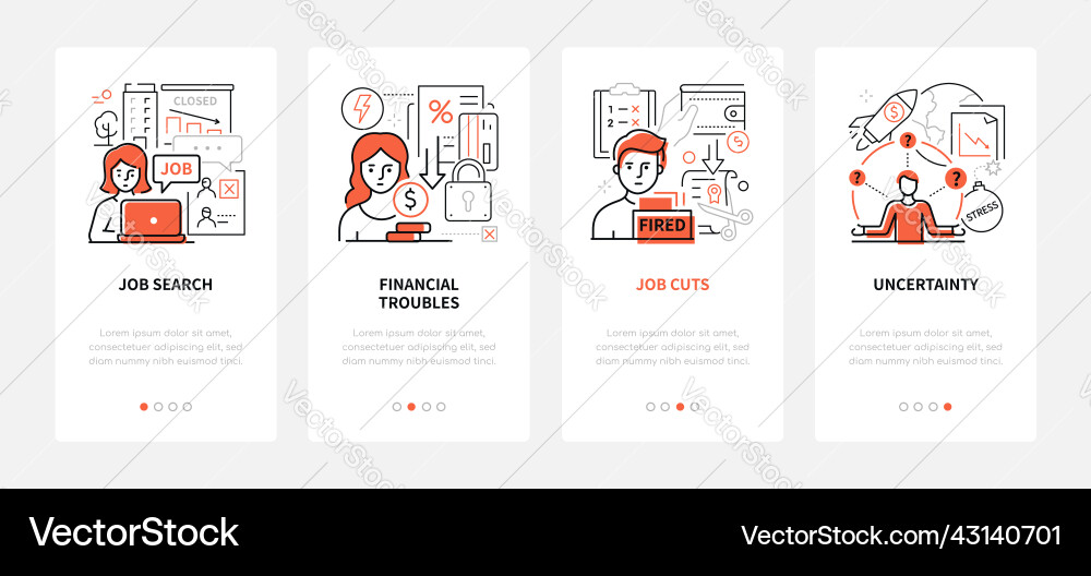 Job search and financial security - line design Vector Image