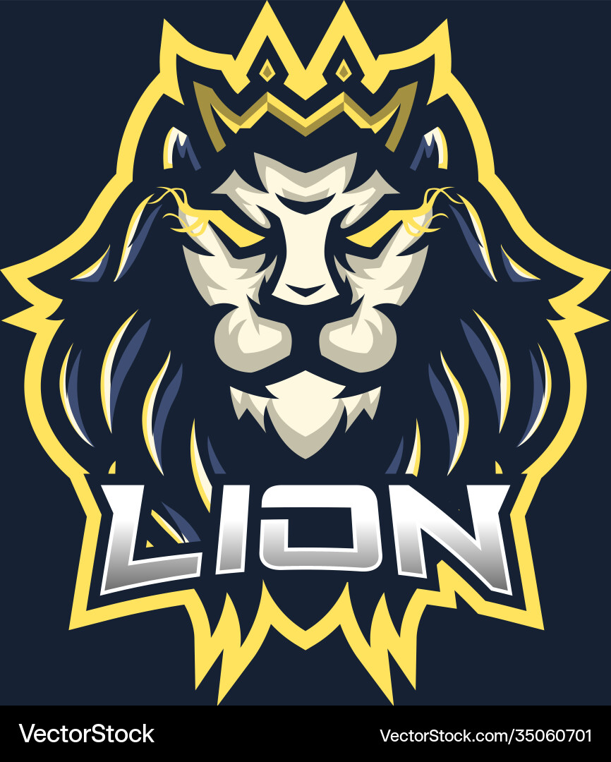 Lion Esports Mascot Logo Royalty Free Vector Image